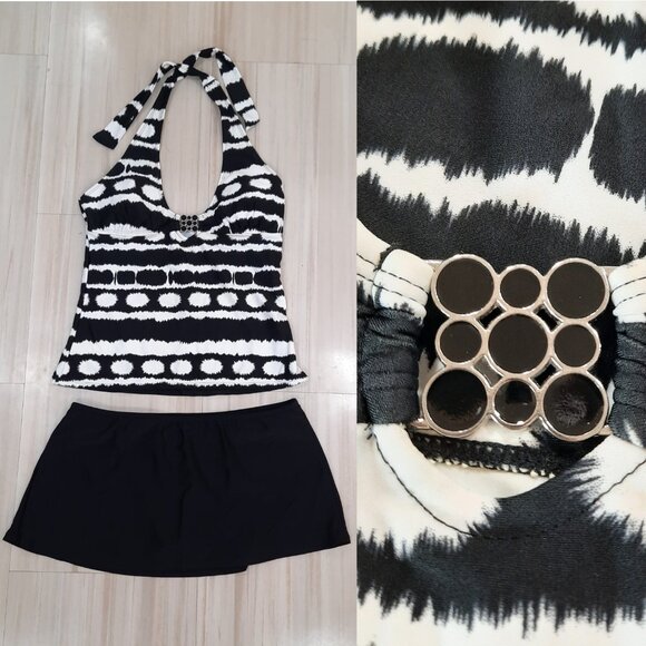 Wave Zone | Swim | Vtg Y2k Tankini Swim Skirt Set Wave Zone Brand ...